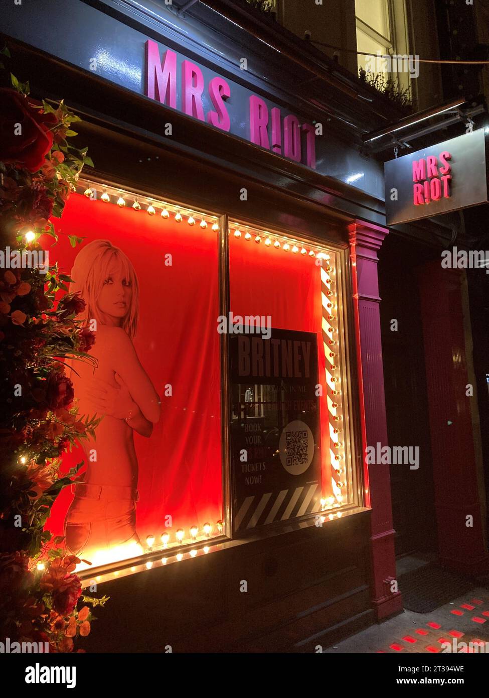 The Mrs Riot bar in Covent Garden, London, is decorated with the image ...