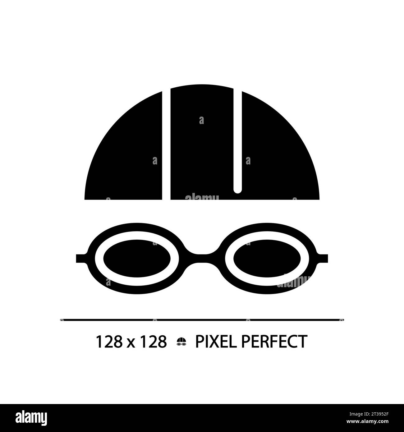 2D black glyph style swimming goggles icon Stock Vector Image & Art - Alamy