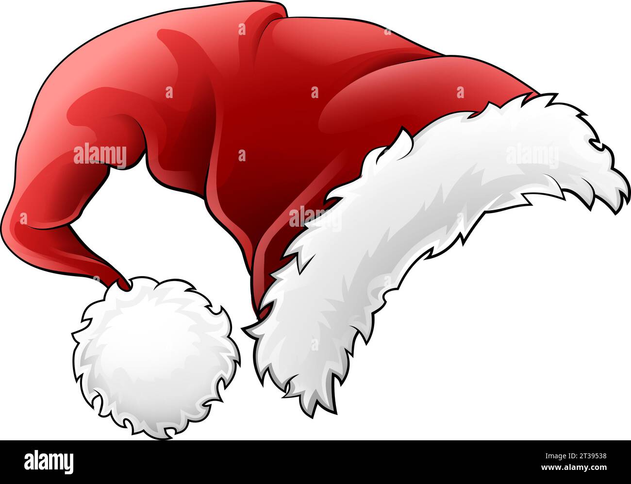 Santa Claus Hat Father Christmas Cap Cartoon Stock Vector Image & Art ...