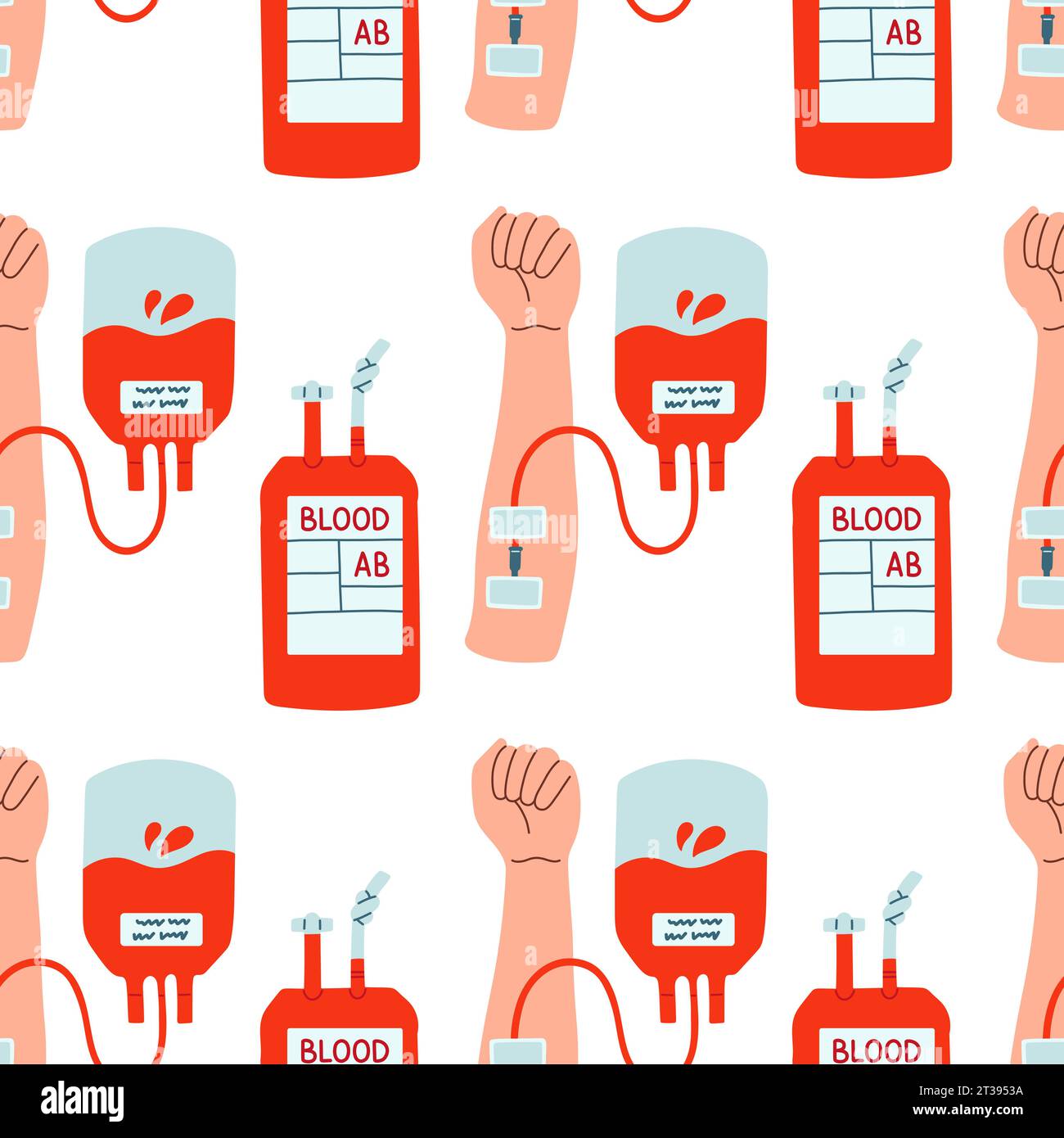 Blood donation seamless pattern with doodle elements. World blood donor ...