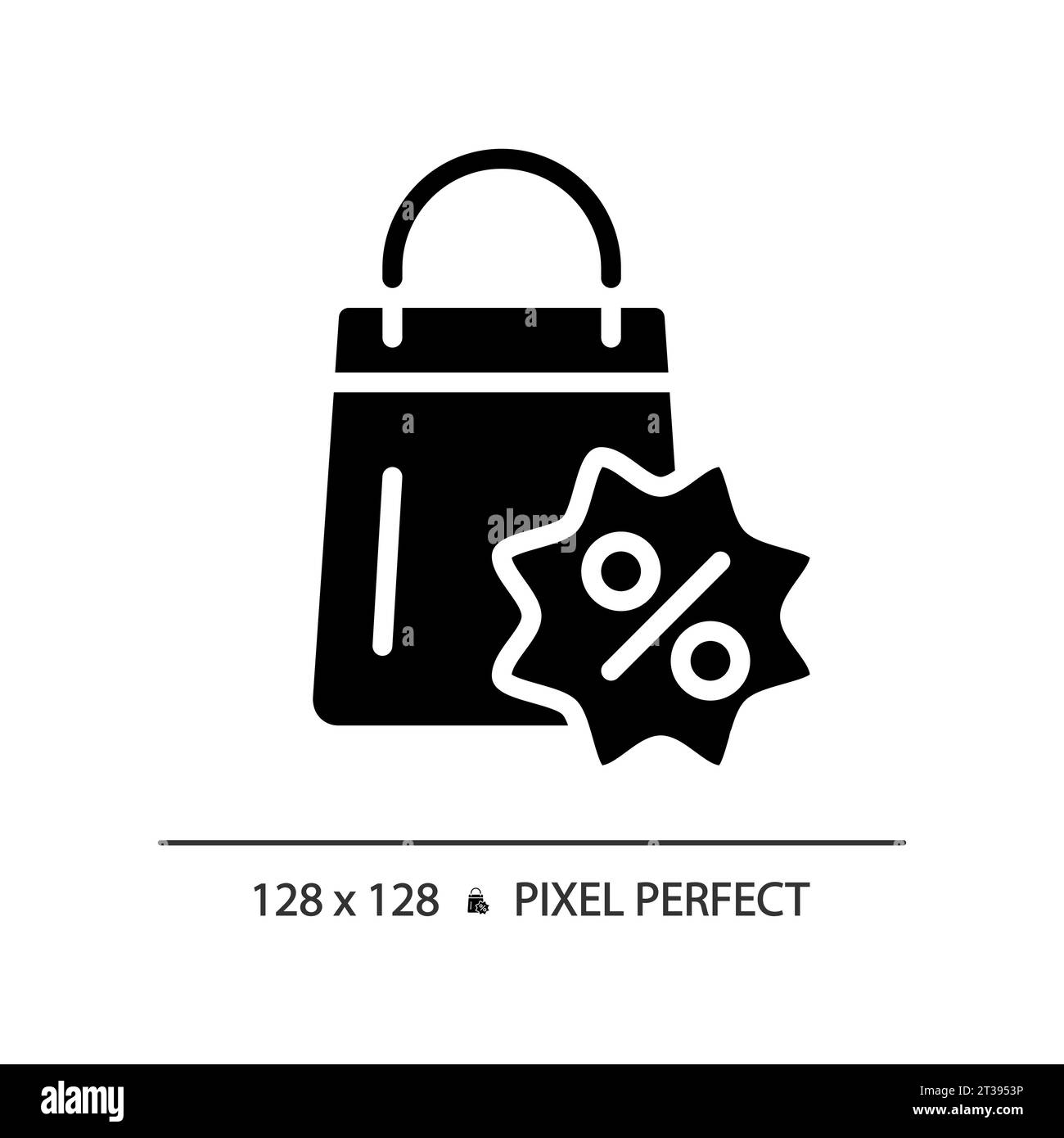 2D solid glyph style shopping percentage discount icon Stock Vector ...