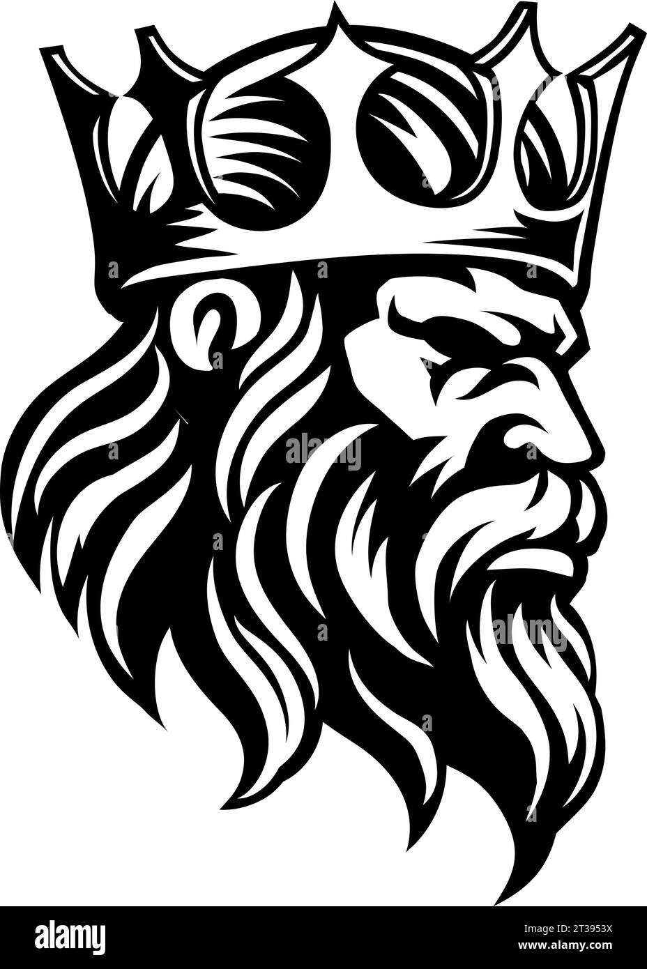 King Medieval Crown Head Man Mascot Face Icon Stock Vector Image & Art ...