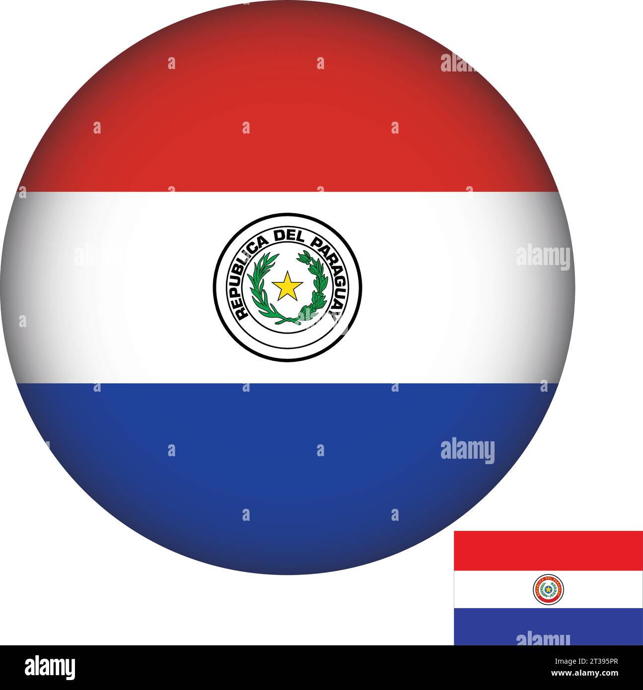 Paraguay Flag Round Shape Stock Vector Image & Art - Alamy