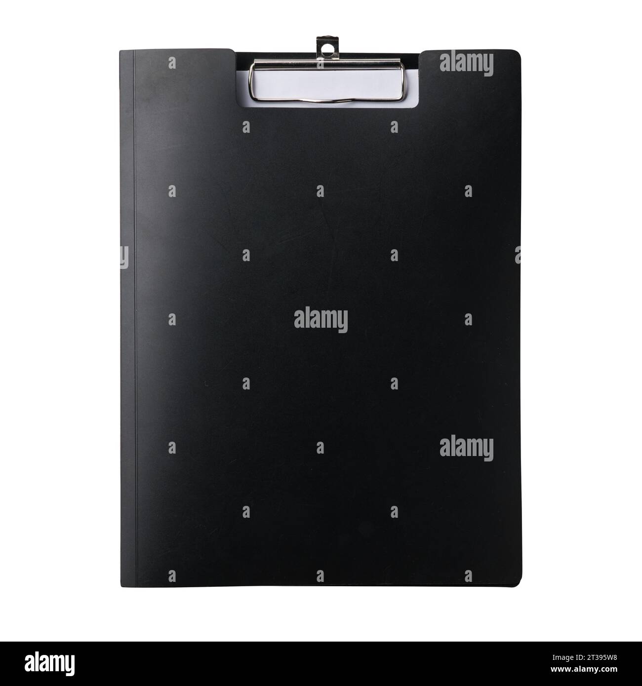 Closed black clipboard with clip at the top for papers. Folding ...