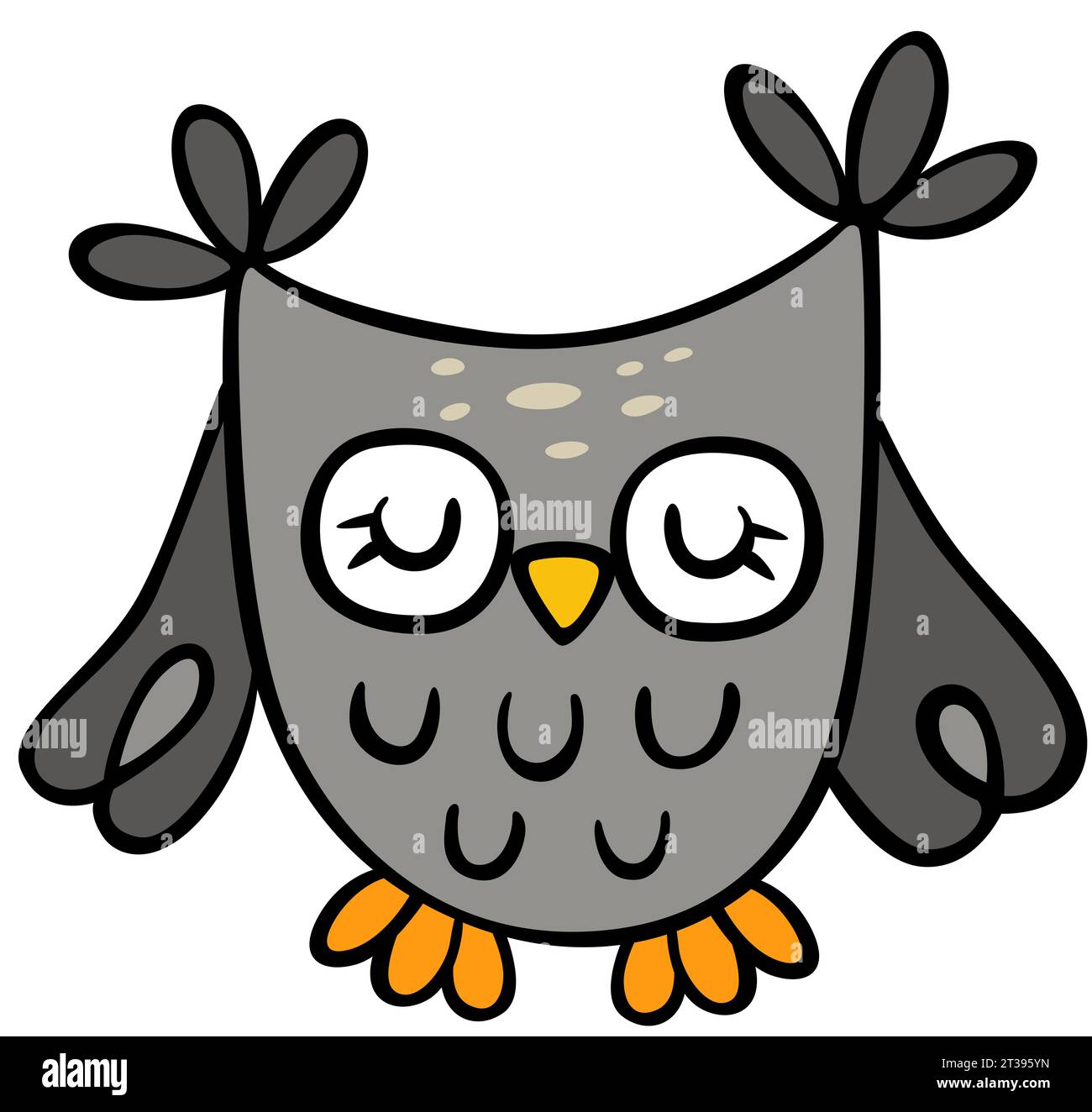 Hand drawn cartoon doodle of little owl Stock Photo - Alamy
