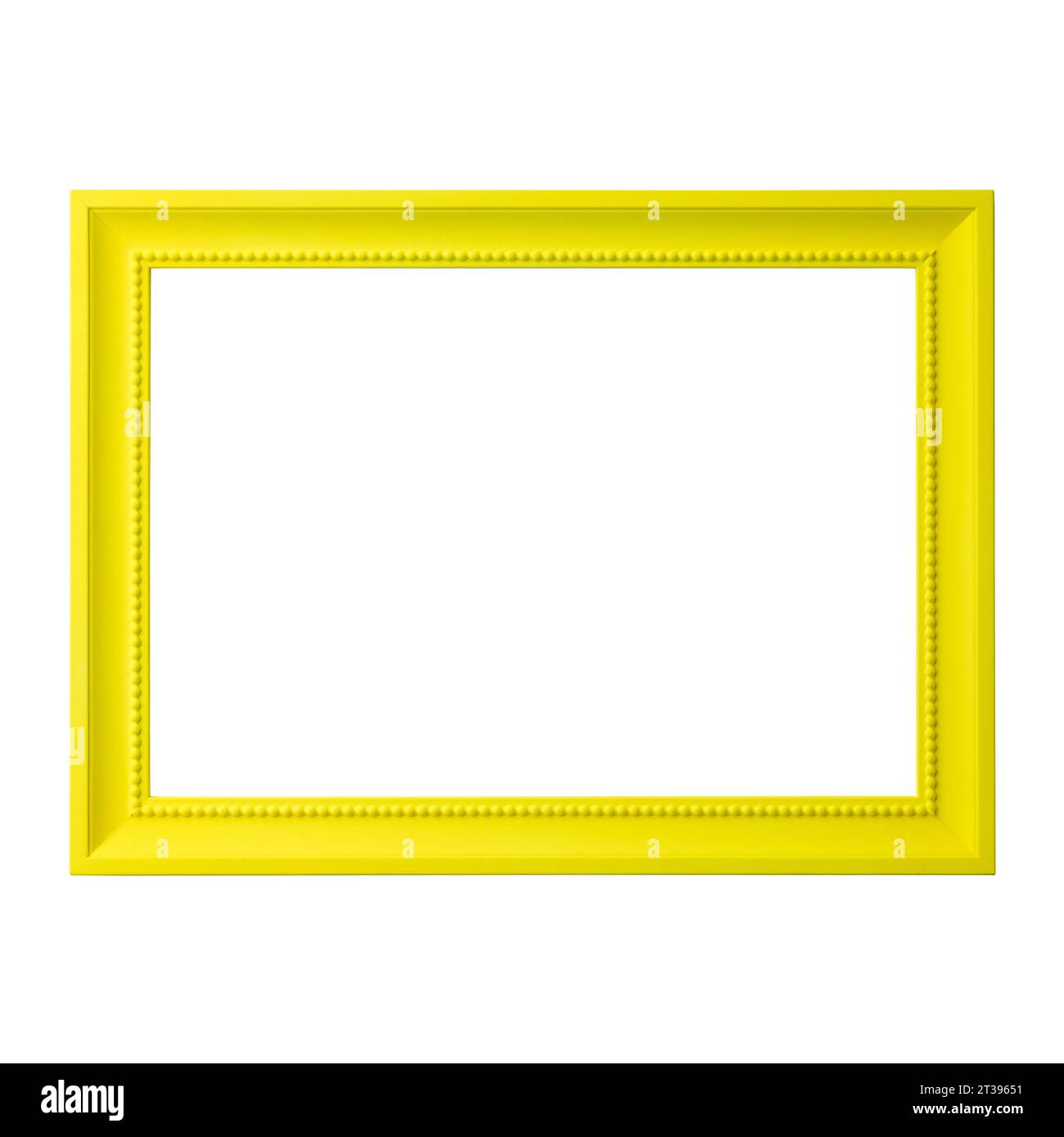 Yellow blank picture frame, realistic horizontal picture frame. Empty ...