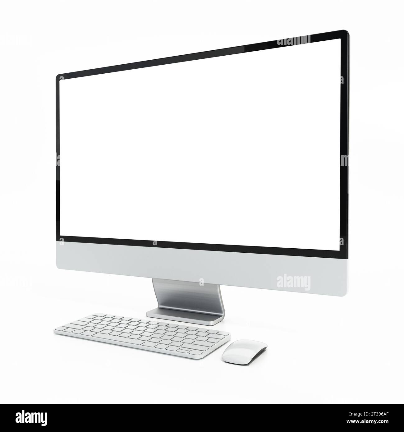 Generic personal computer isolated on white background. 3D illustration ...
