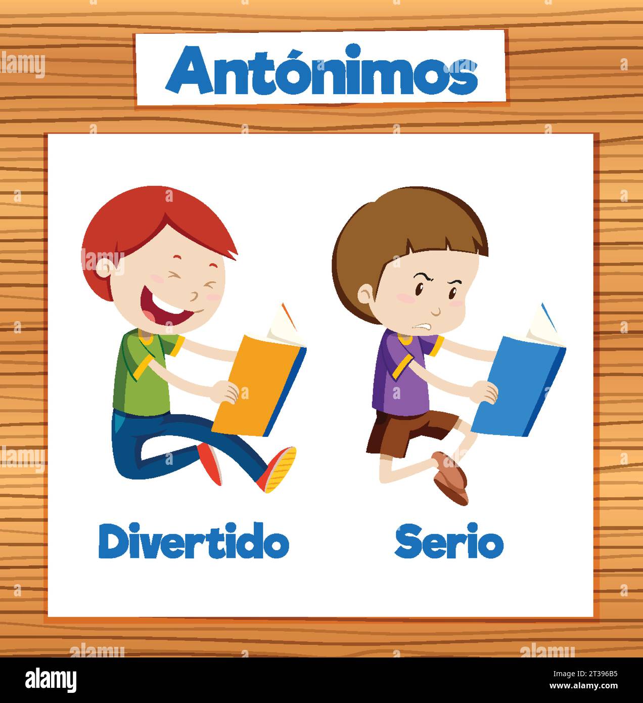 A vector cartoon illustration depicting the contrasting words ...