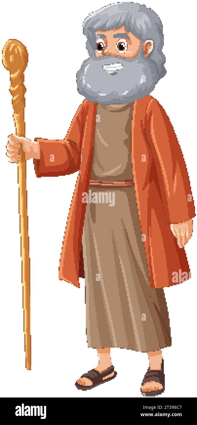 A Vector Cartoon Illustration Of Moses From The Religious Bible Story Stock Vector Image And Art