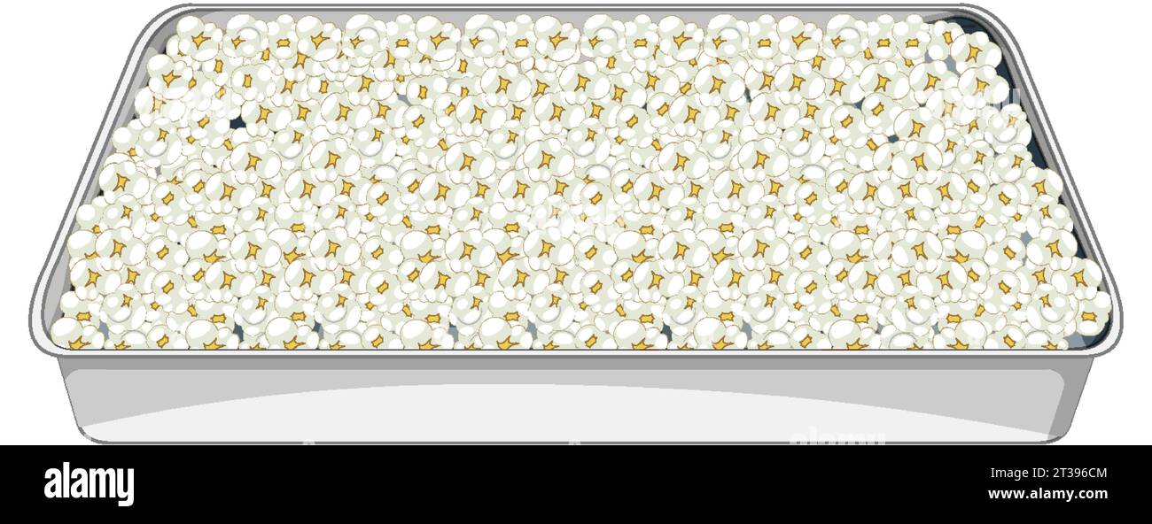 An isolated vector illustration of a stainless steel tray overflowing ...