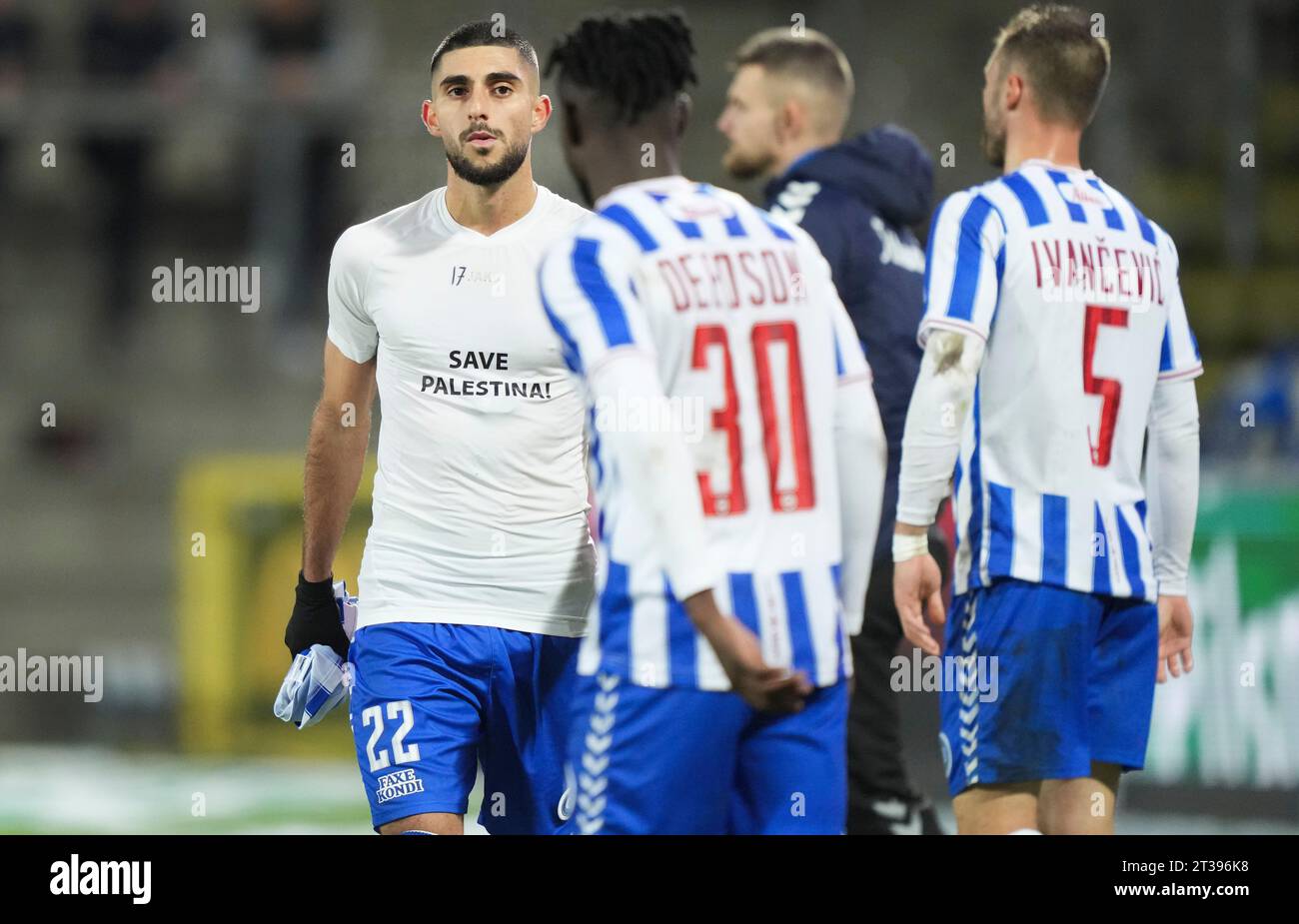 Odense, Denmark, on Monday 23 October 2023. Swedish-Lebanese football ...