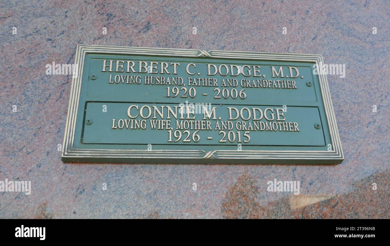 Los Angeles, California, USA 20th October 2023 Herbert Dodge MD Grave at Forest Lawn Memorial ...