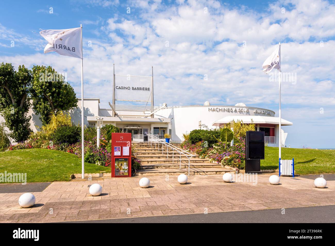 Entrance of the Barriere casino in Ouistreham, France, where tourists ...