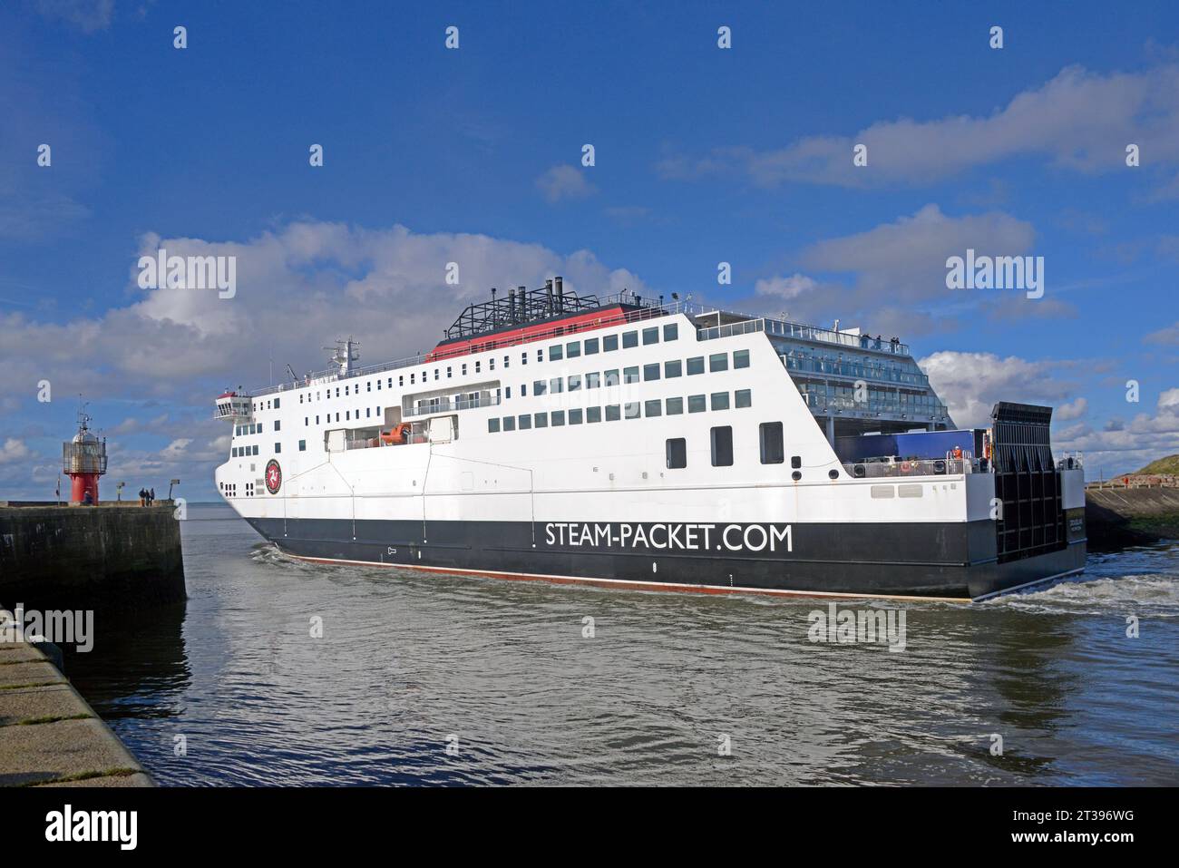 The IOMSPC ferry MANXMAN departing from Heysham Harbour in Lancashire ...