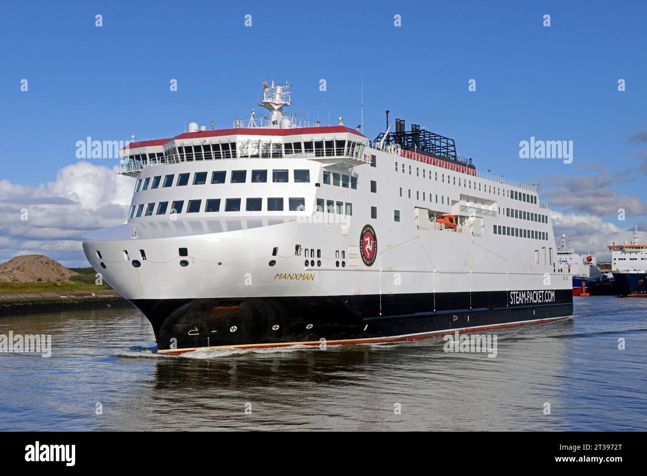 The IOMSPC ferry MANXMAN departing from Heysham Harbour in Lancashire ...