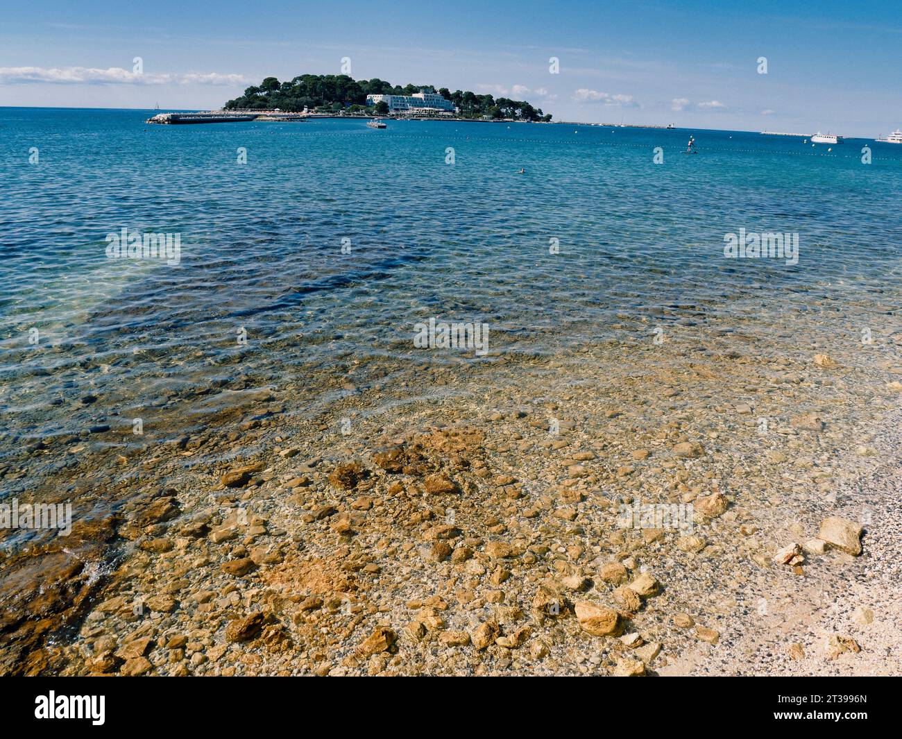 Beatiful Beach in Porec, Croatia (Blue sky Stock Photo - Alamy
