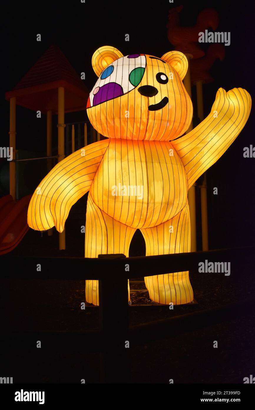 A lantern of Pudsey Bear from BBC Children in Need at Land of Lights at ...