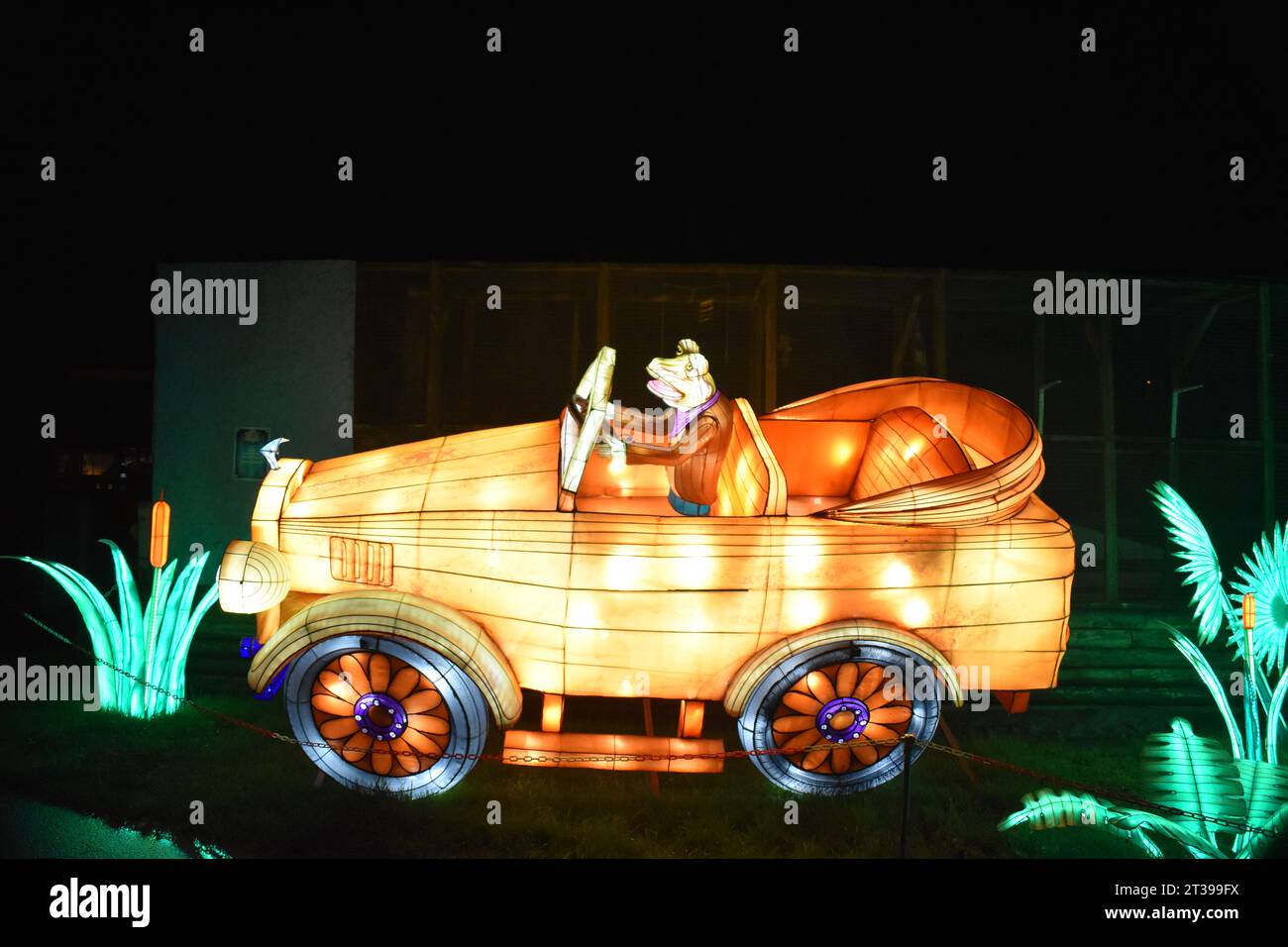 Mr Toad of Toad Hall in his car at Land of Lights at Gulliver's Land ...