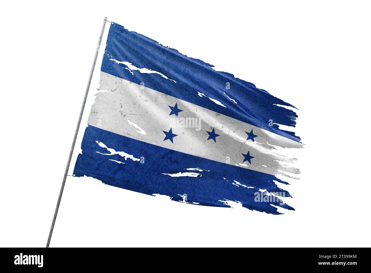 Honduras torn flag on transparent background with blood stains Stock ...