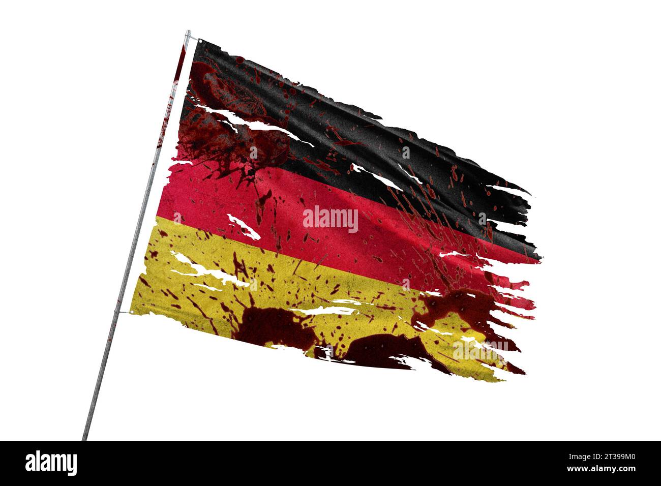 Germany torn flag on transparent background with blood stains Stock ...