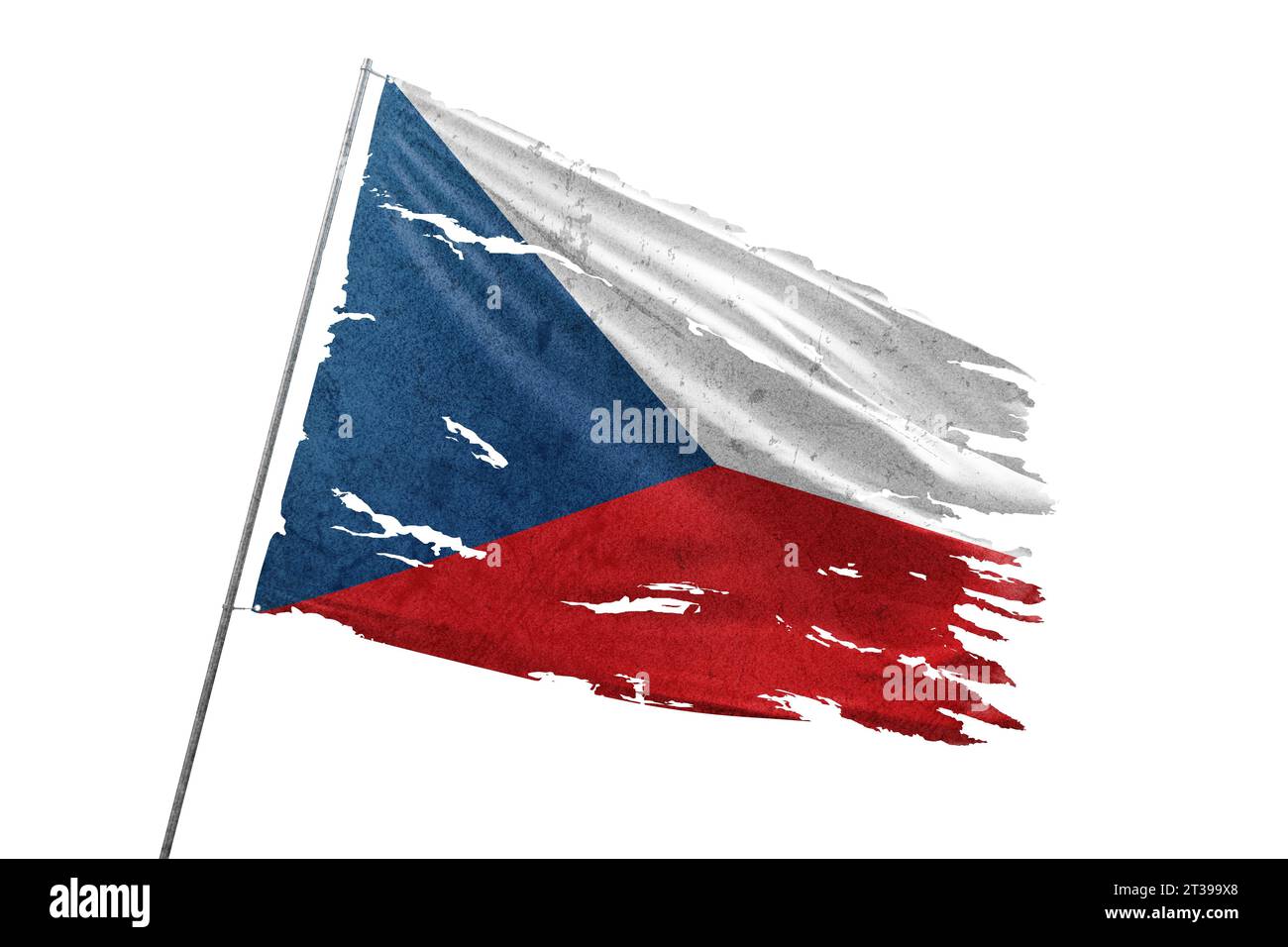 Czechia torn flag on transparent background Stock Photo - Alamy