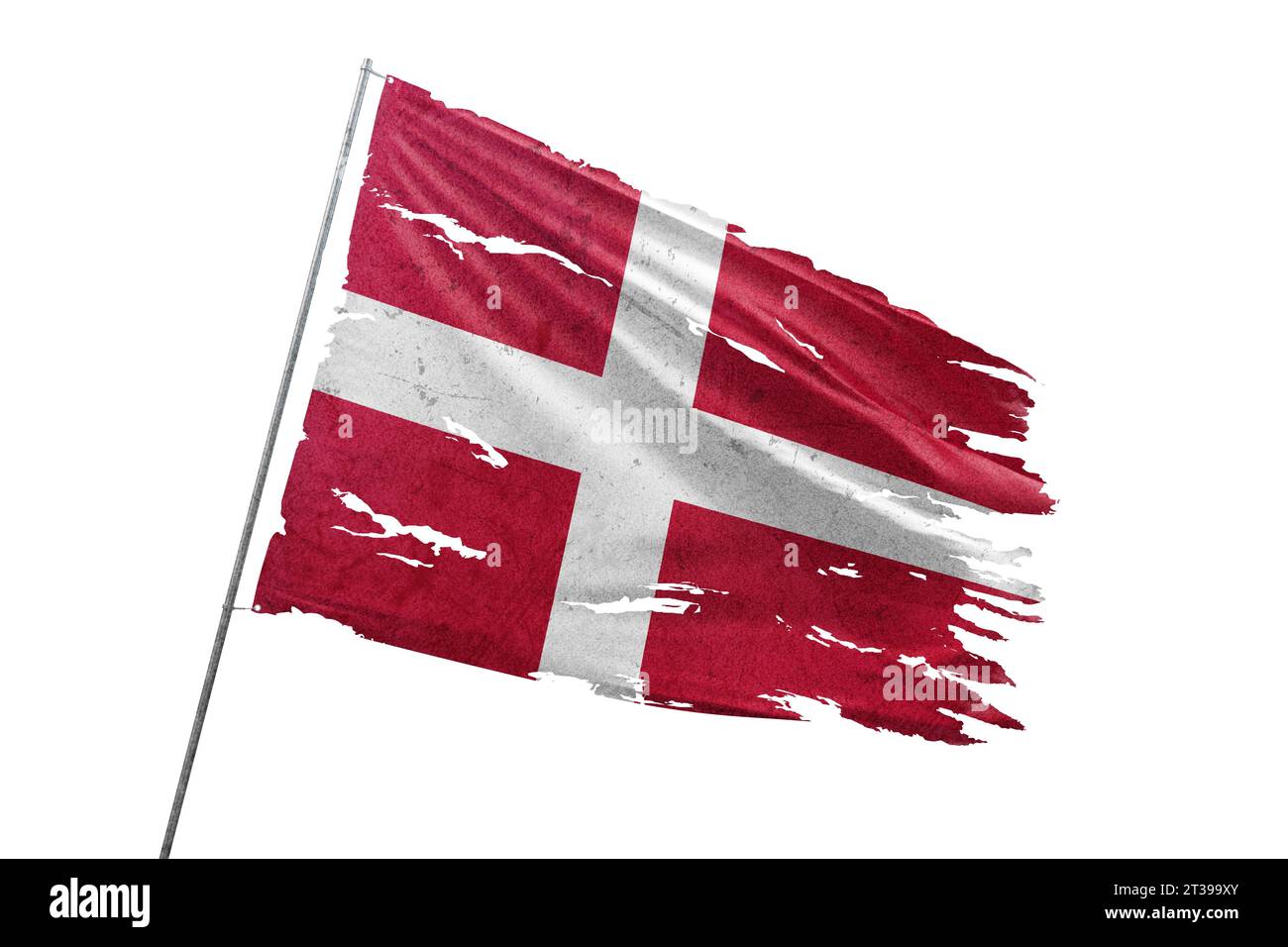 Denmark torn flag on transparent background Stock Photo - Alamy