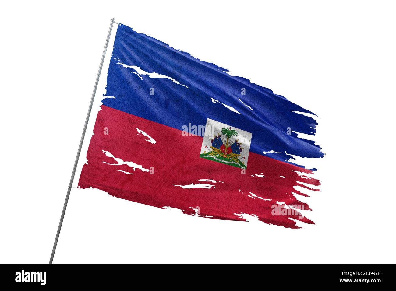 Haiti torn flag on transparent background Stock Photo - Alamy