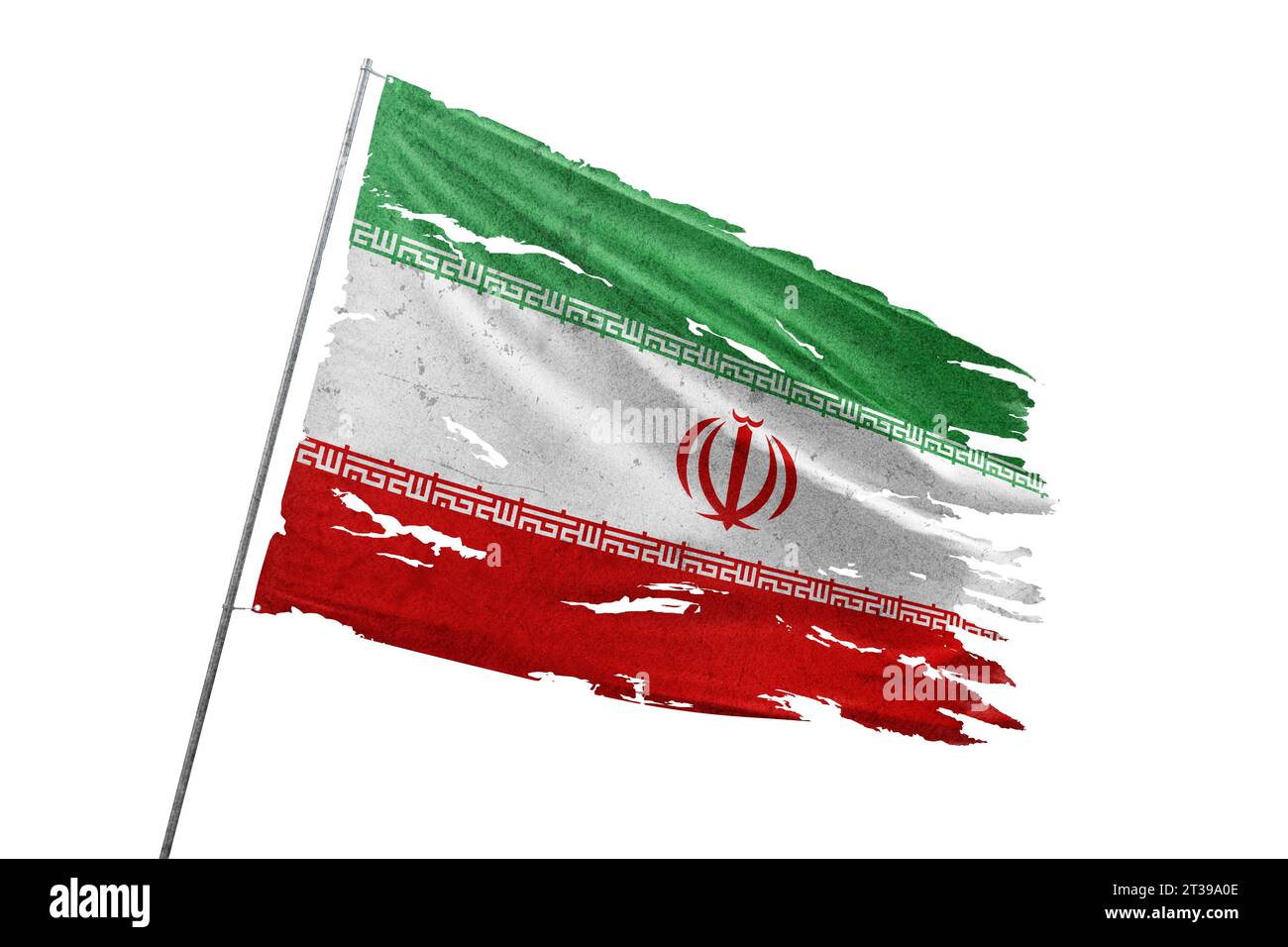 Iran torn flag on transparent background Stock Photo - Alamy