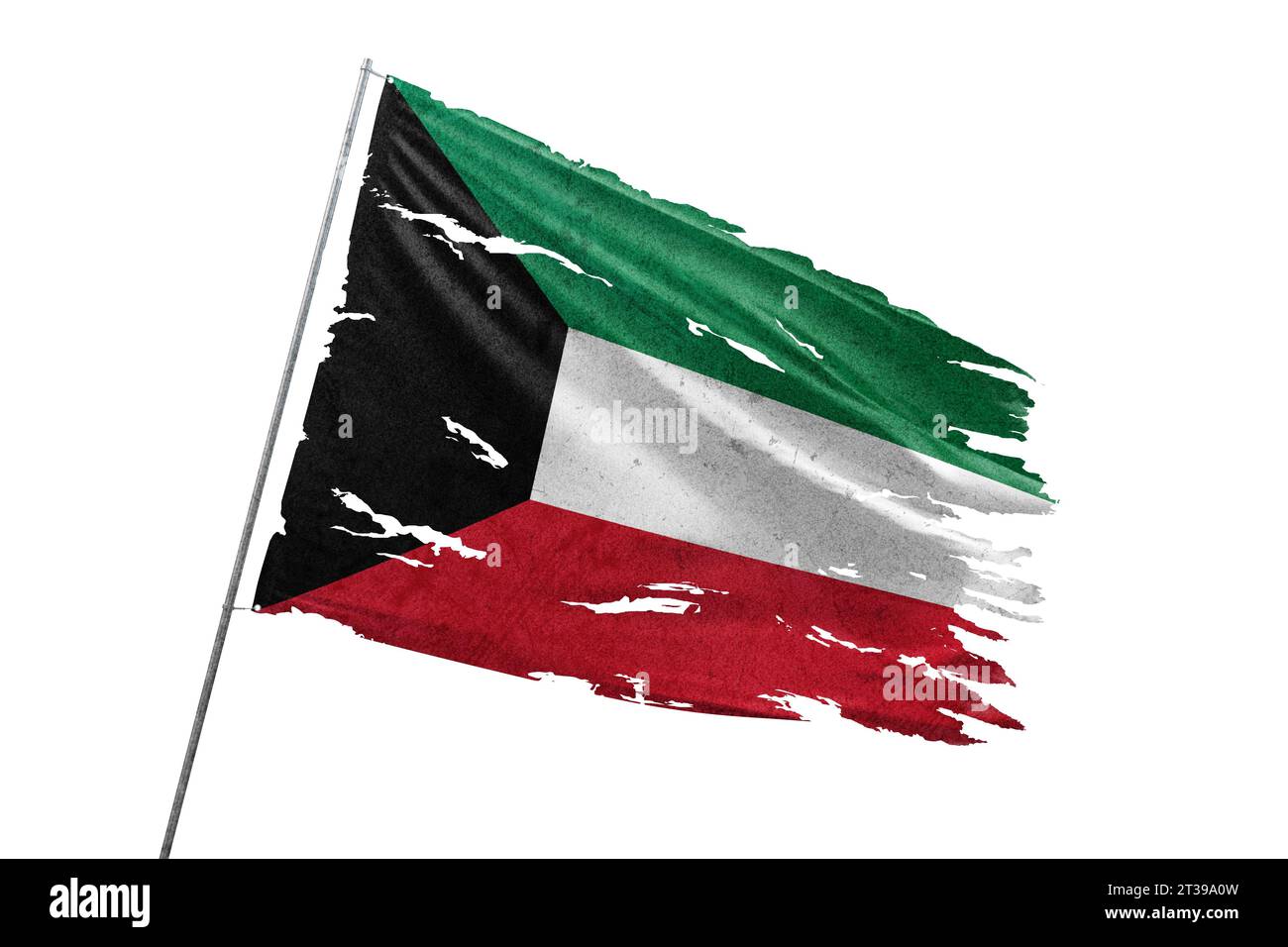 Kuwait torn flag on transparent background Stock Photo - Alamy