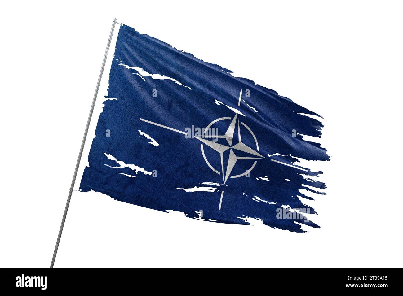 Nato torn flag on transparent background Stock Photo - Alamy