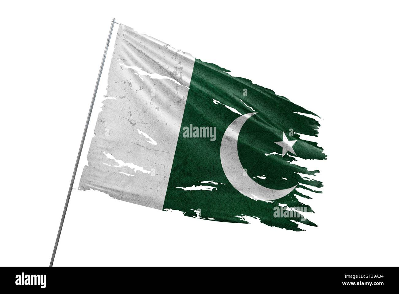 Pakistan torn flag on transparent background Stock Photo - Alamy