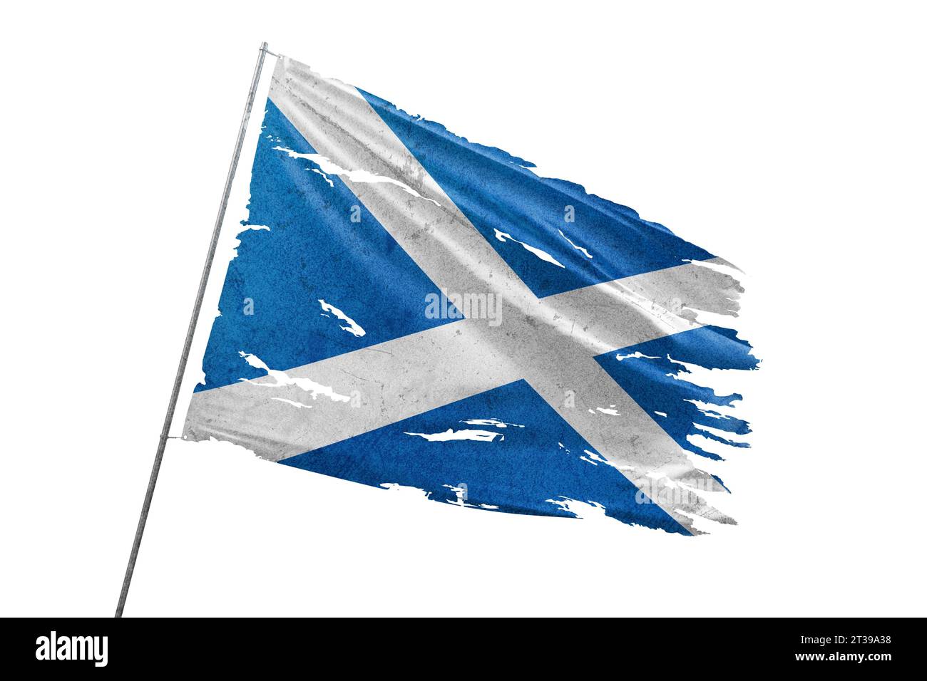 Scotland torn flag on transparent background Stock Photo - Alamy