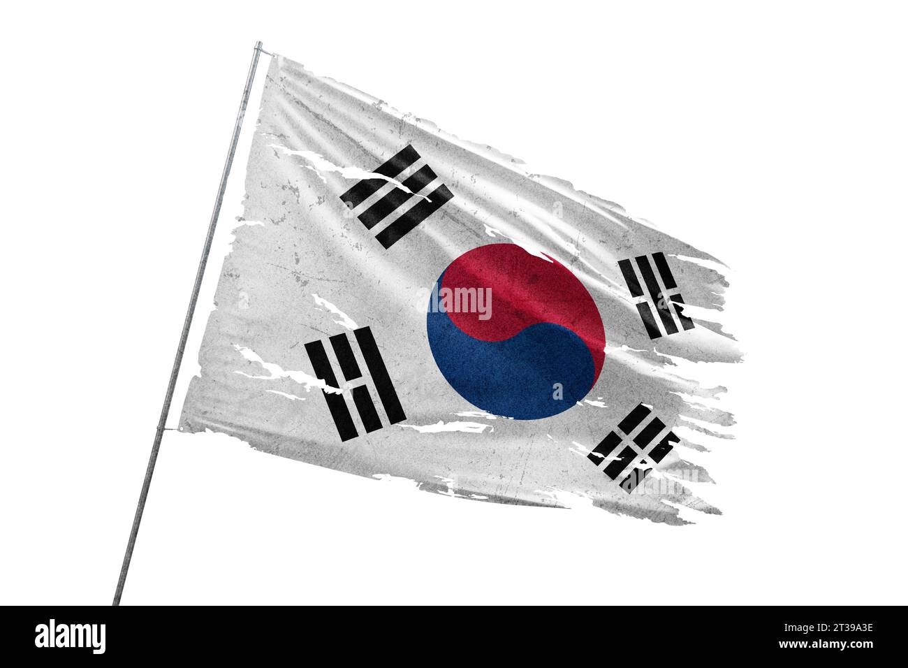 South Korea torn flag on transparent background Stock Photo - Alamy