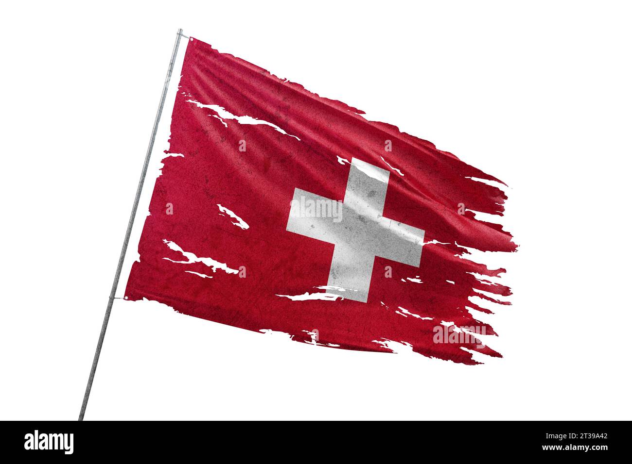 Switzerland torn flag on transparent background Stock Photo - Alamy
