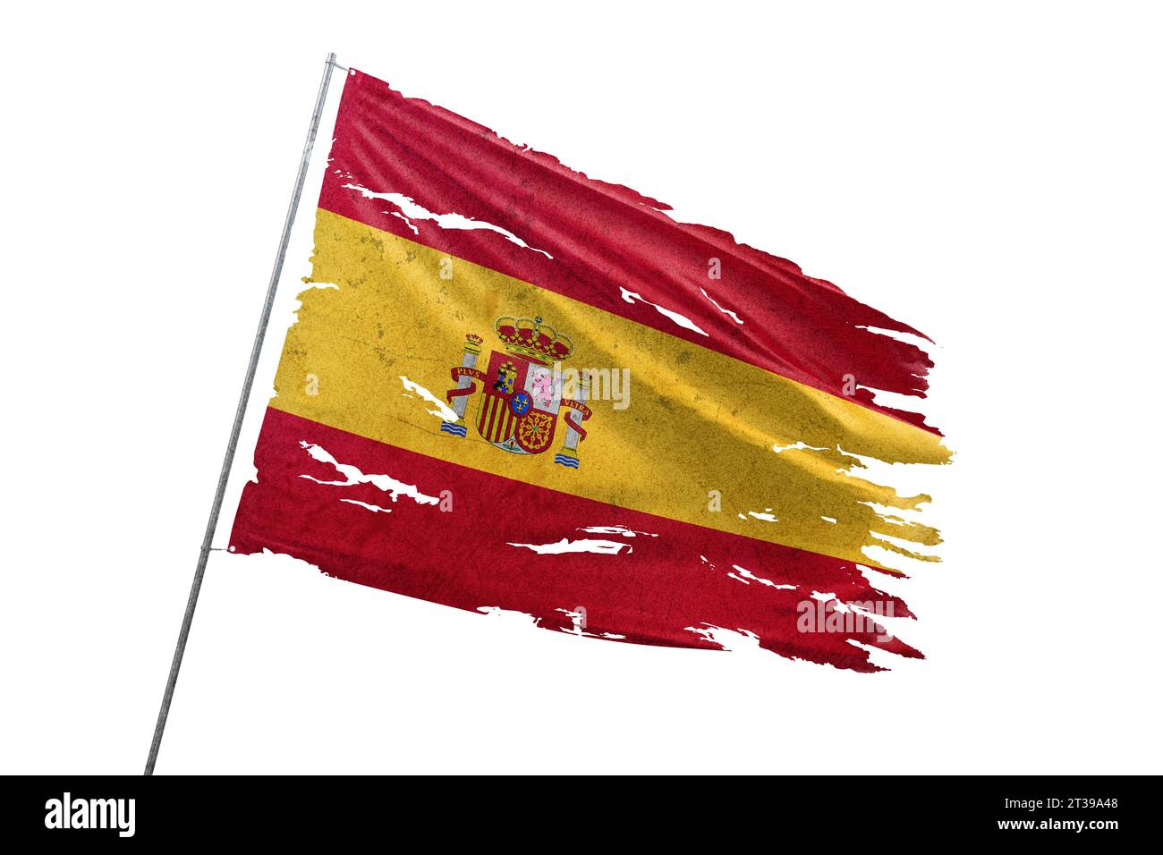 Spain torn flag on transparent background Stock Photo - Alamy