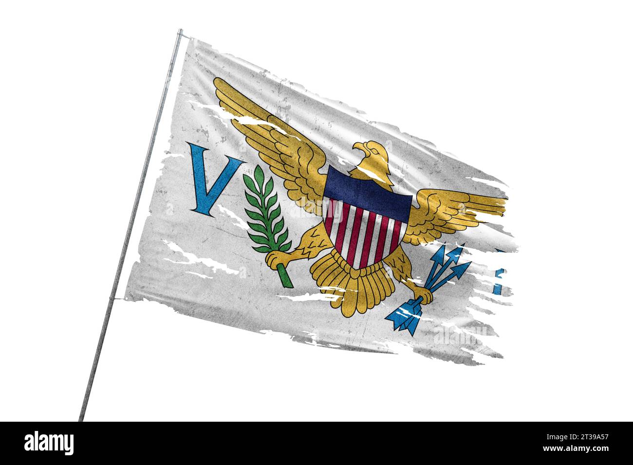 Virgin Islands torn flag on transparent background Stock Photo - Alamy
