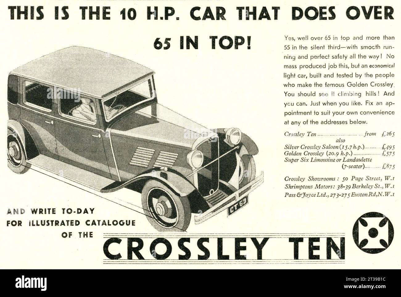 1930s british car advertisement hi-res stock photography and images - Alamy