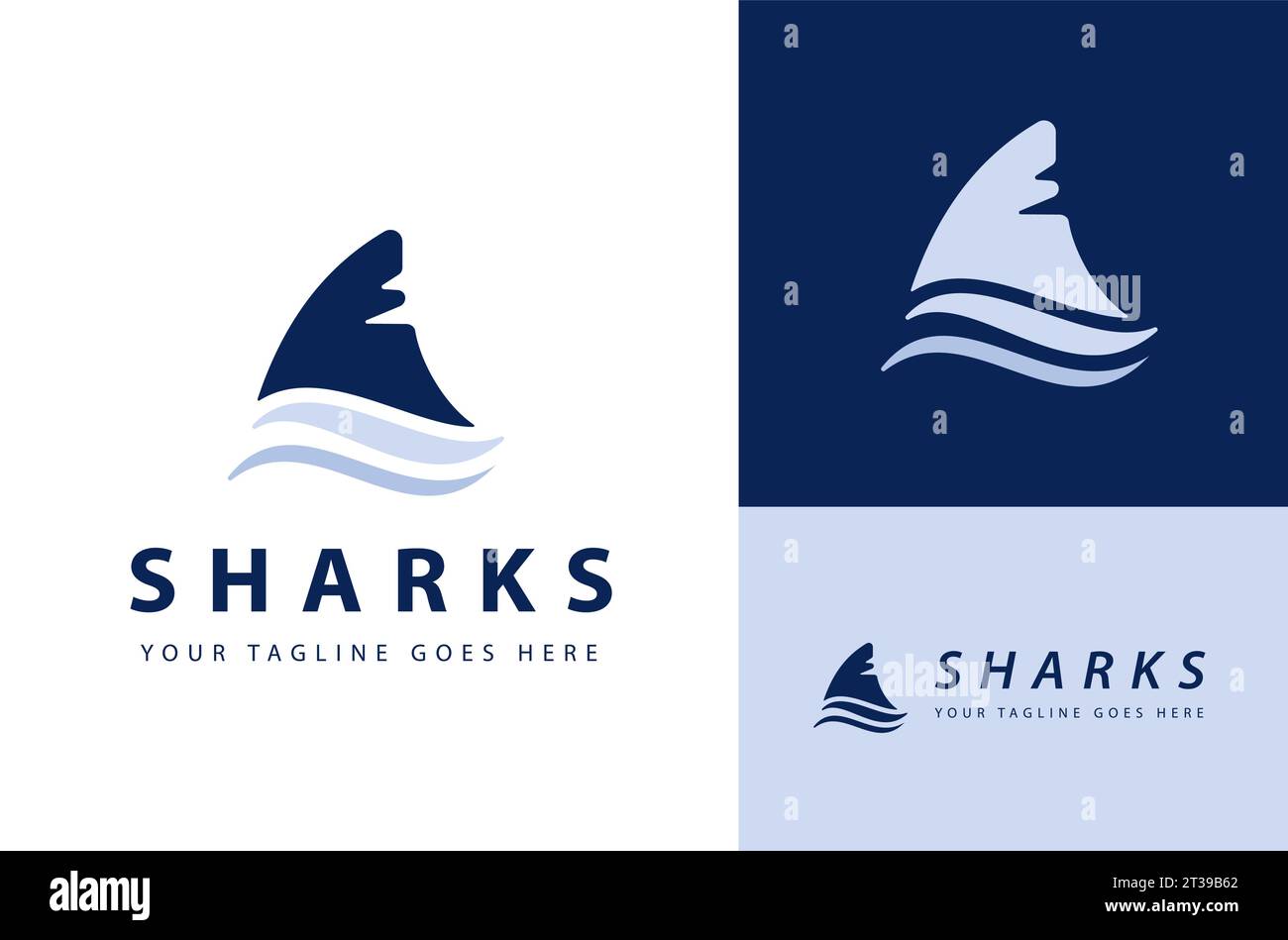 Shark Fin with Wave Water Abstract Symbol Vintage design illustration ...