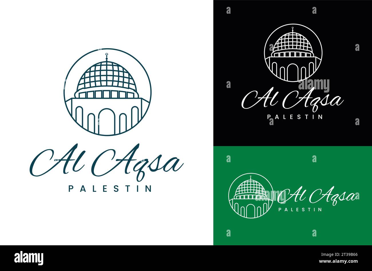 Circular Mosque in Palestine Islamic Worship Place Building Vector ...