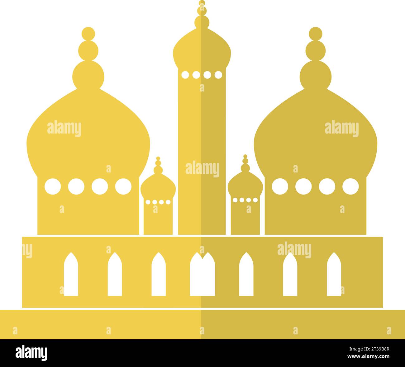 Simple yellow flat drawing of the SAINT BASIL'S CATHEDRAL, MOSCOW Stock ...