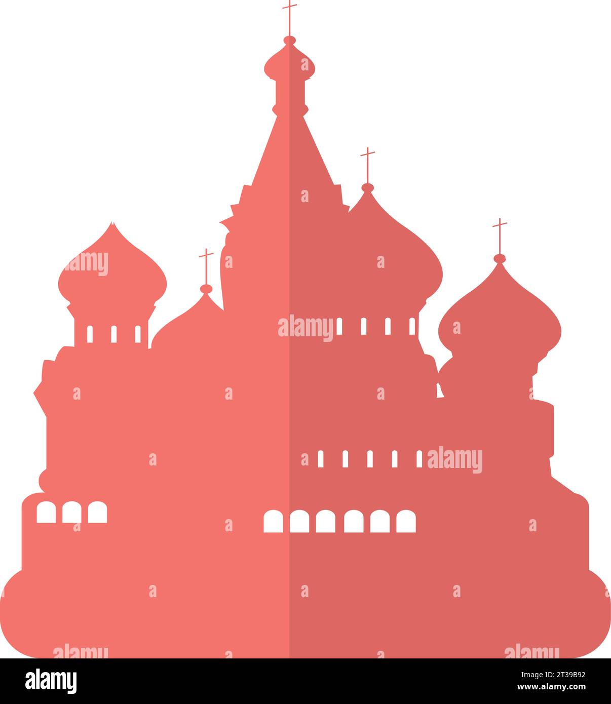 Simple red flat drawing of the SAINT BASIL'S CATHEDRAL, MOSCOW Stock ...