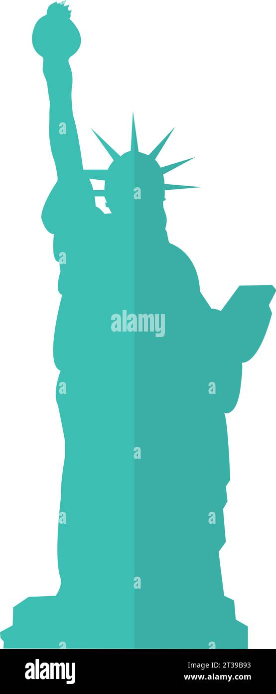 Simple blue flat drawing of the STATUE OF LIBERTY, NEW YORK CITY Stock ...