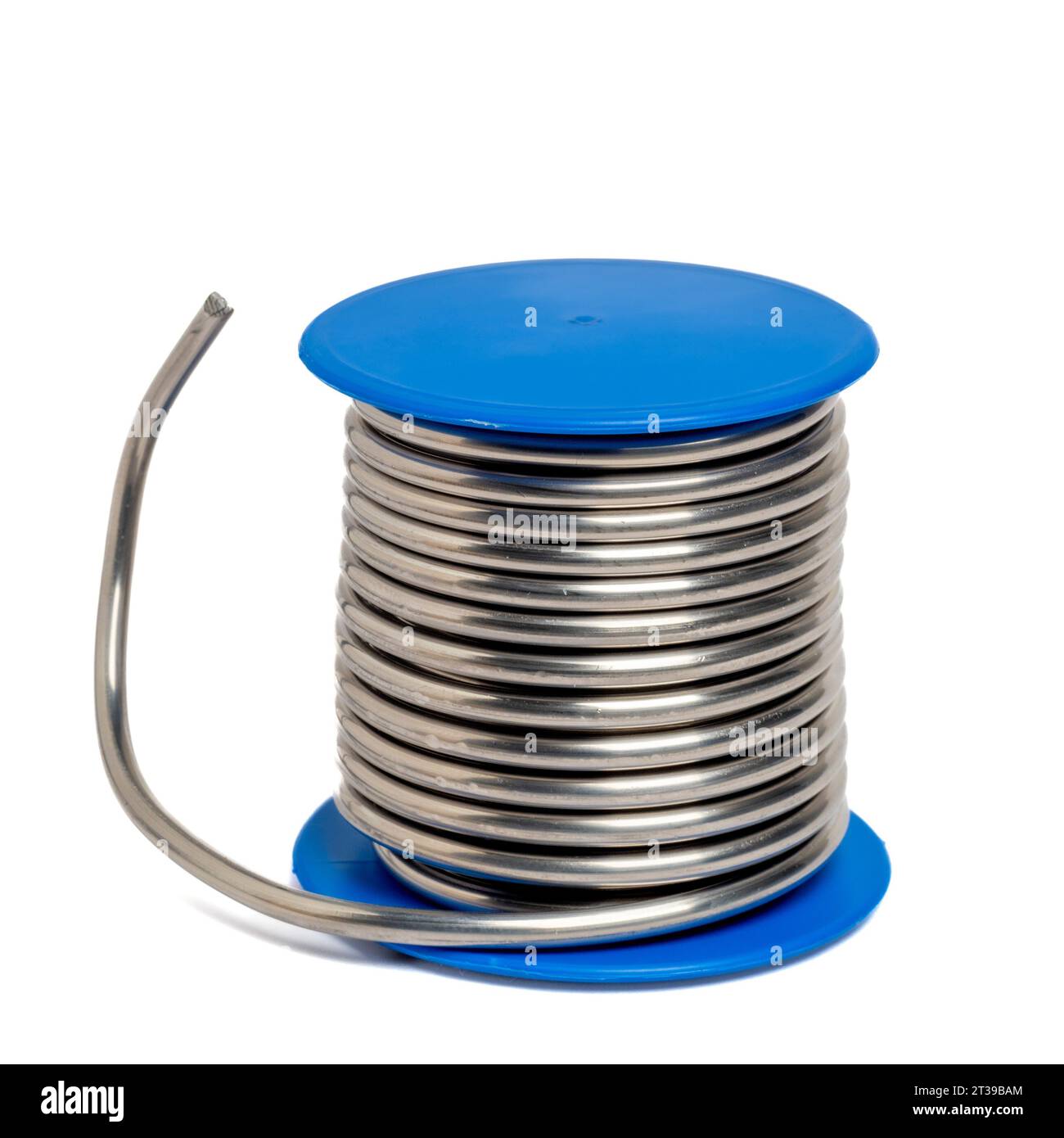 Roll of tin-lead solder on a white background Stock Photo - Alamy