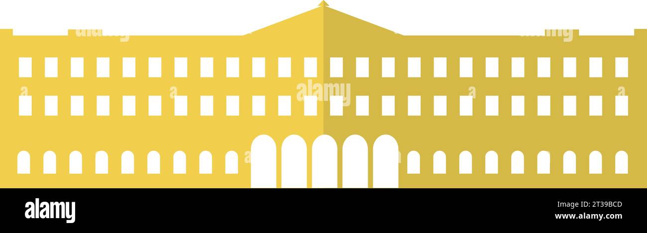 Simple yellow flat drawing of the ROYAL PALACE, OSLO Stock Vector Image ...