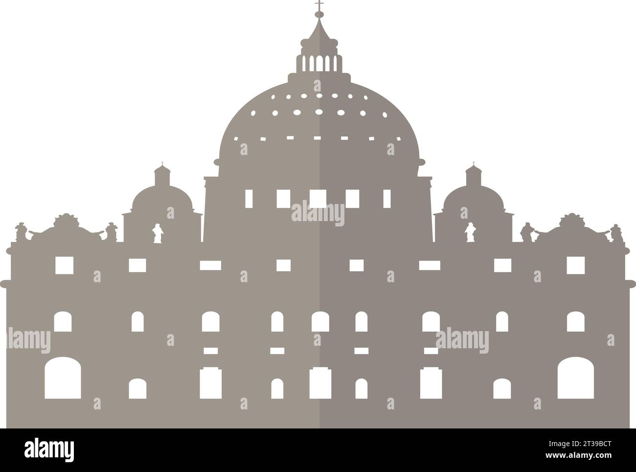 Simple gray flat drawing of the ST. PETER'S BASILICA, VATICAN CITY ...