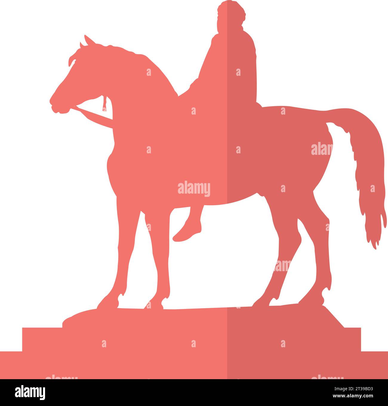 Simple red flat drawing of the KING GEORGE IV STATUE, LONDON Stock ...