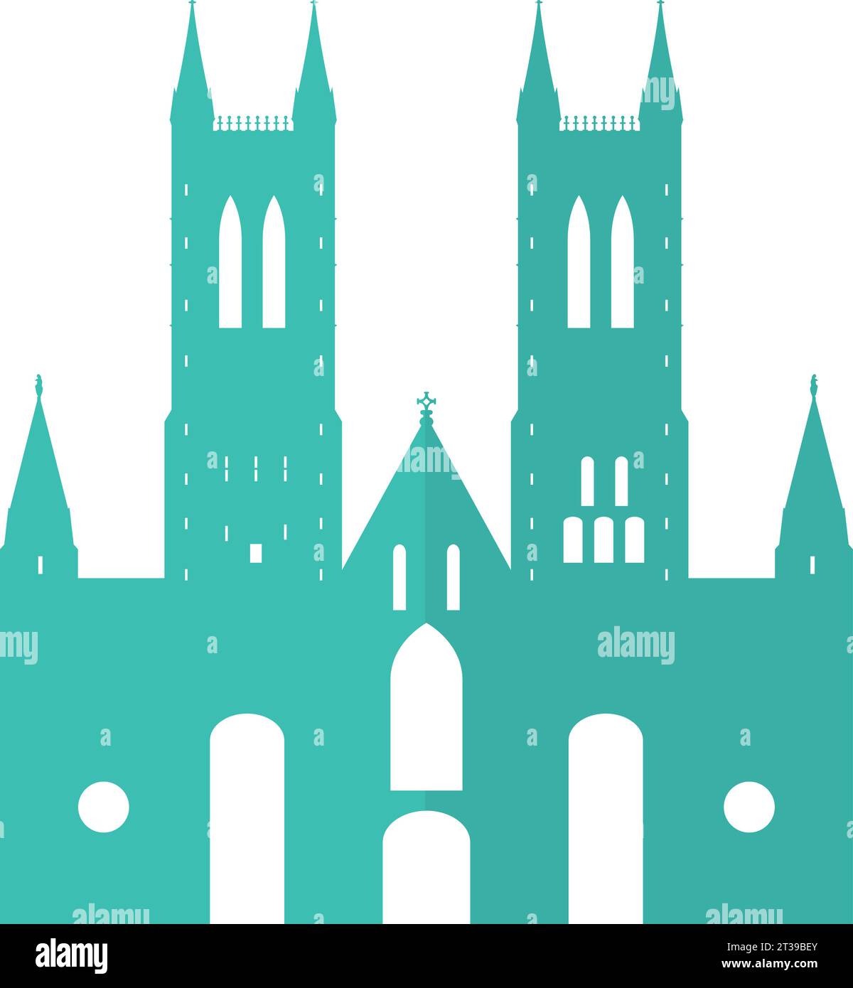 Simple blue flat drawing of the LINCOLN CATHEDRAL, LINCOLN Stock Vector ...