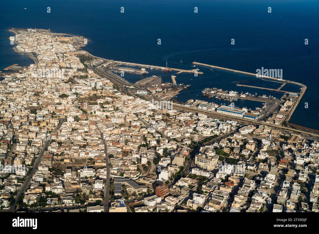 Aerial view of the Tunisian coast and the city of Mahdia Stock Photo - Alamy