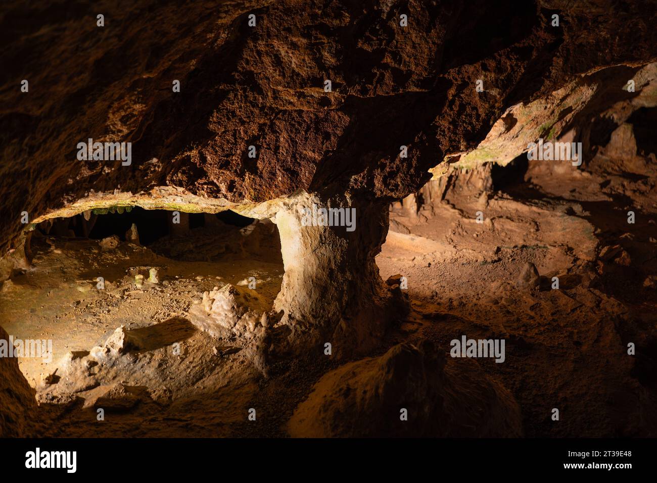 Amazing view of natural cave of Cave of Can Marca Ibiza formed with ...