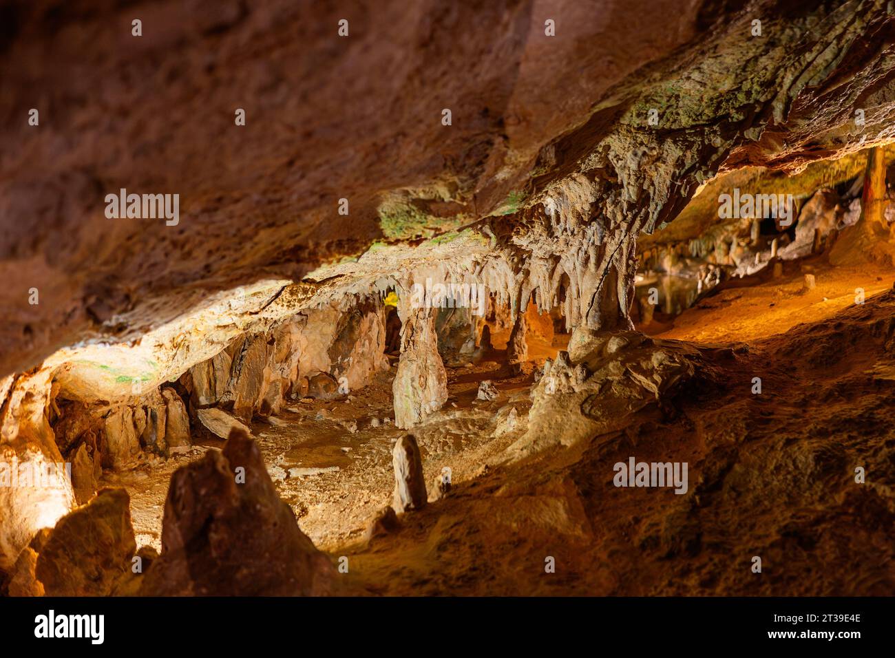 Amazing view of natural cave of Cave of Can Marca Ibiza formed with ...